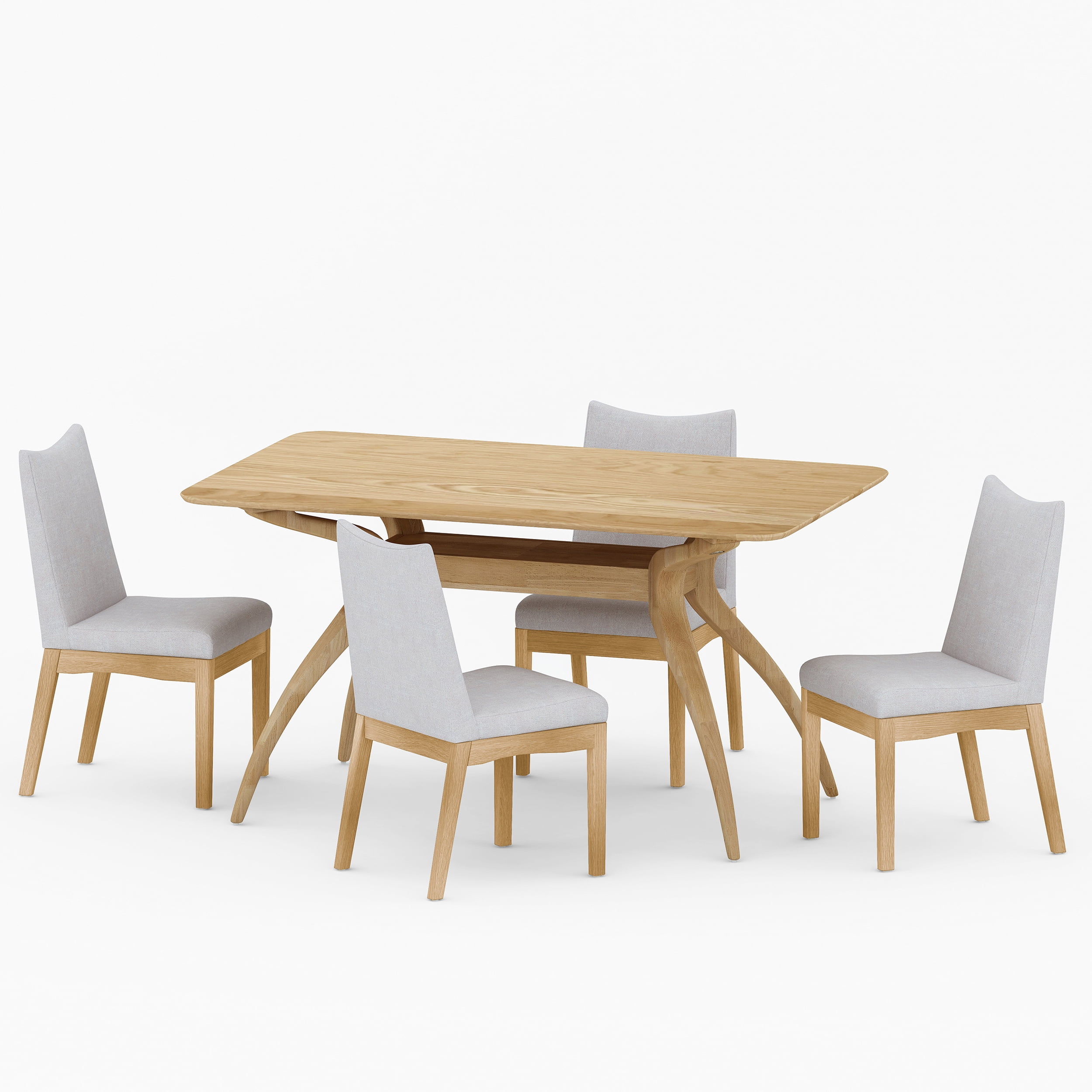 GDF Studio Quaker Mid Century Fabric Upholstered Modern 5 Piece Dining ...