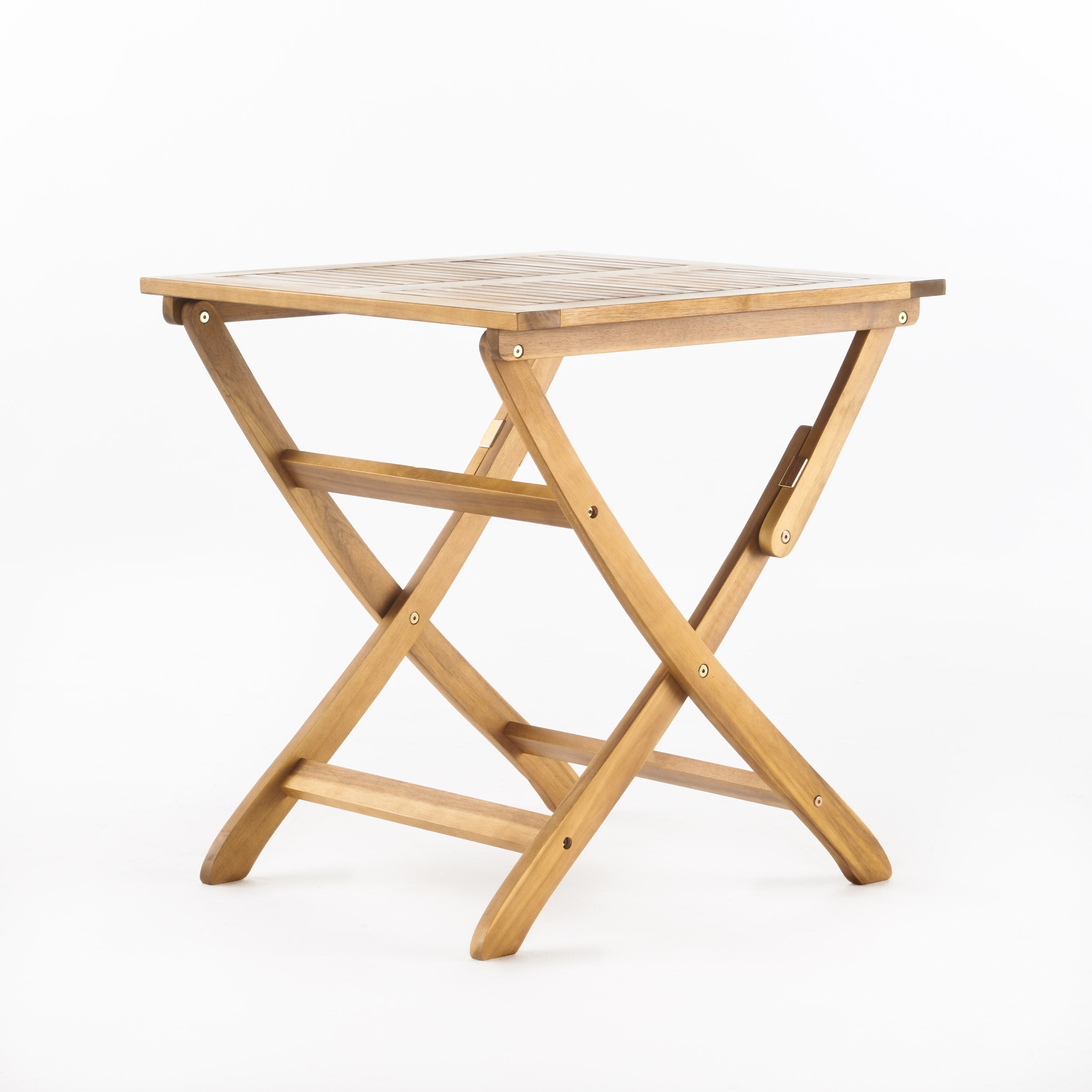 GDF Studio Rabion Outdoor Acacia Wood Folding Bistro Table, Teak ...