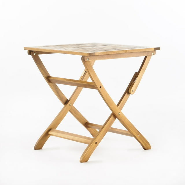 GDF Studio Rabion Outdoor Acacia Wood Folding Bistro Table, Teak ...