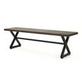 GDF Studio Rosarito Modern Metal Outdoor Aluminum Dining Bench, Brown ...
