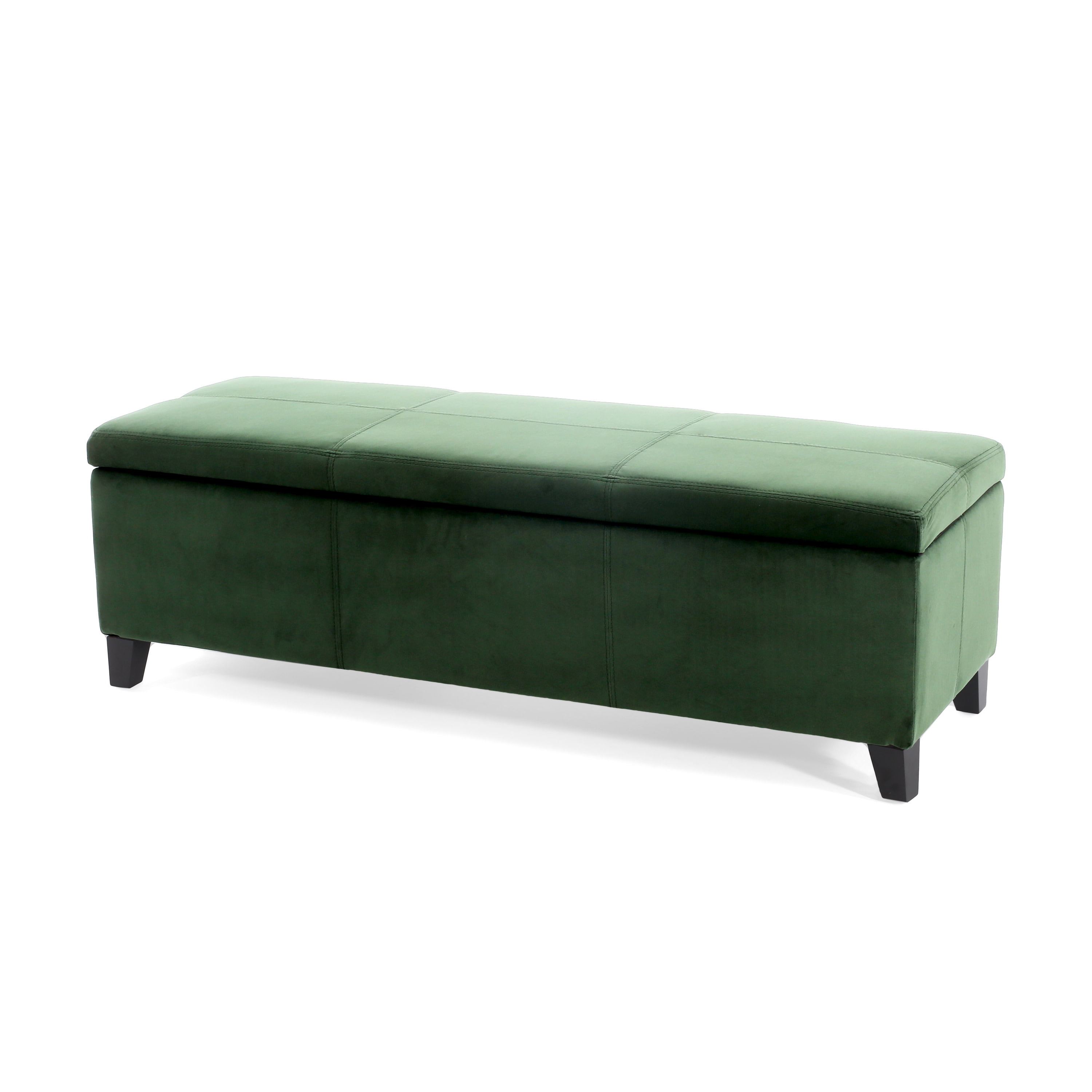 GDF Studio Rupert Upholstered Storage Ottoman Bench, Forest Green ...