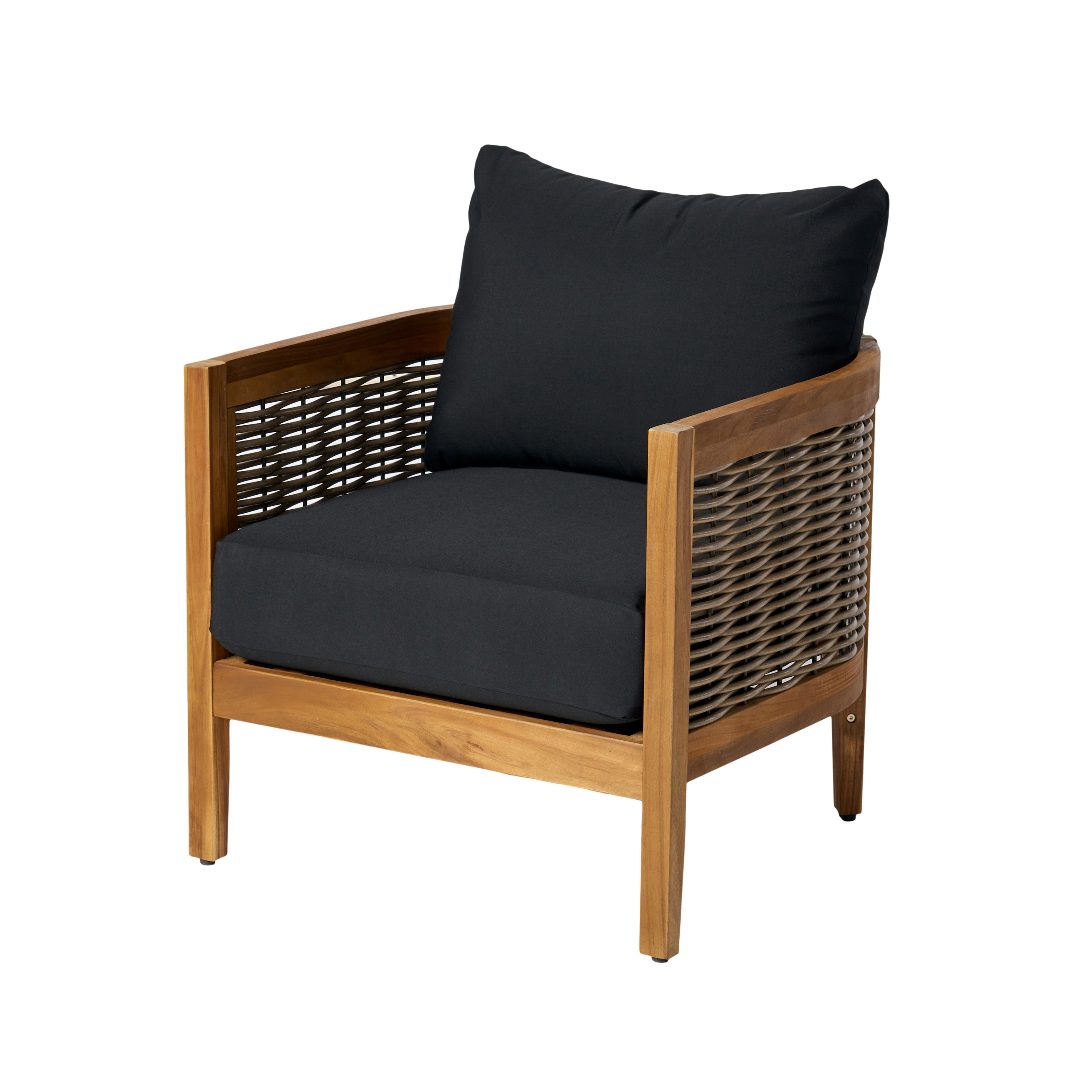 GDF Studio The Crowne Collection Outdoor Acacia Wood Club Chair with ...