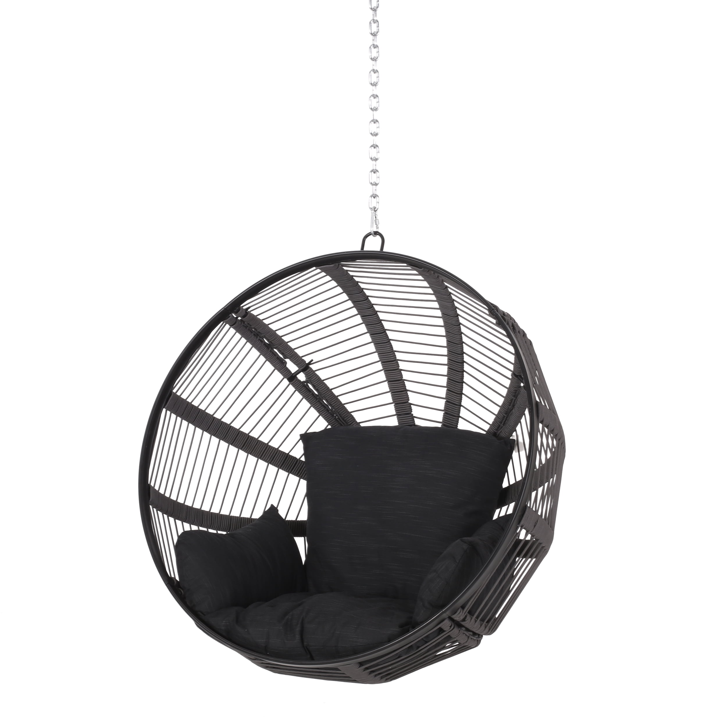 GDF Studio Therese Indoor/Outdoor Rope Weave Hanging Chair with 8 Foot ...