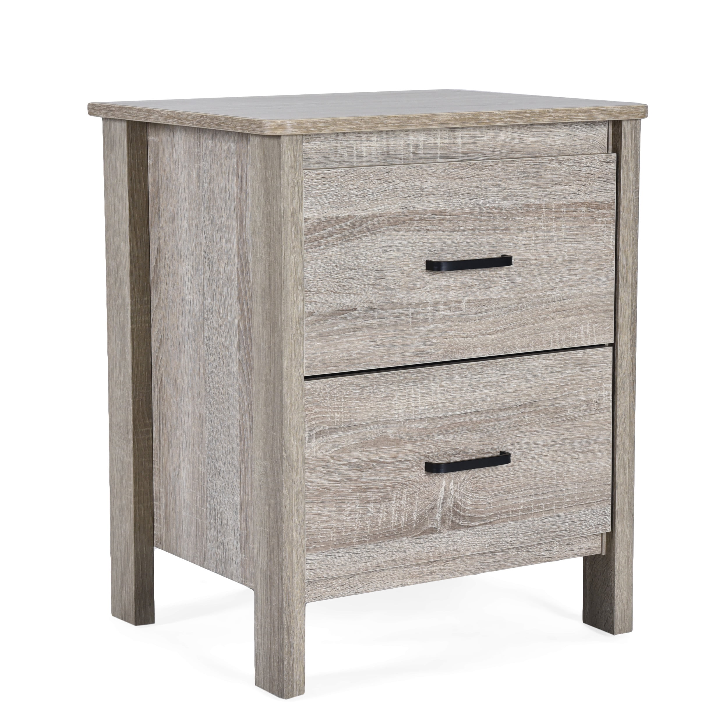 GDF Studio Titeca Contemporary 2 Drawer Nightstand, Sonoma Oak ...