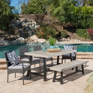Amazonia Bahamas 7-Piece Extendable Oval Patio Dining Set, Solid Wood ...