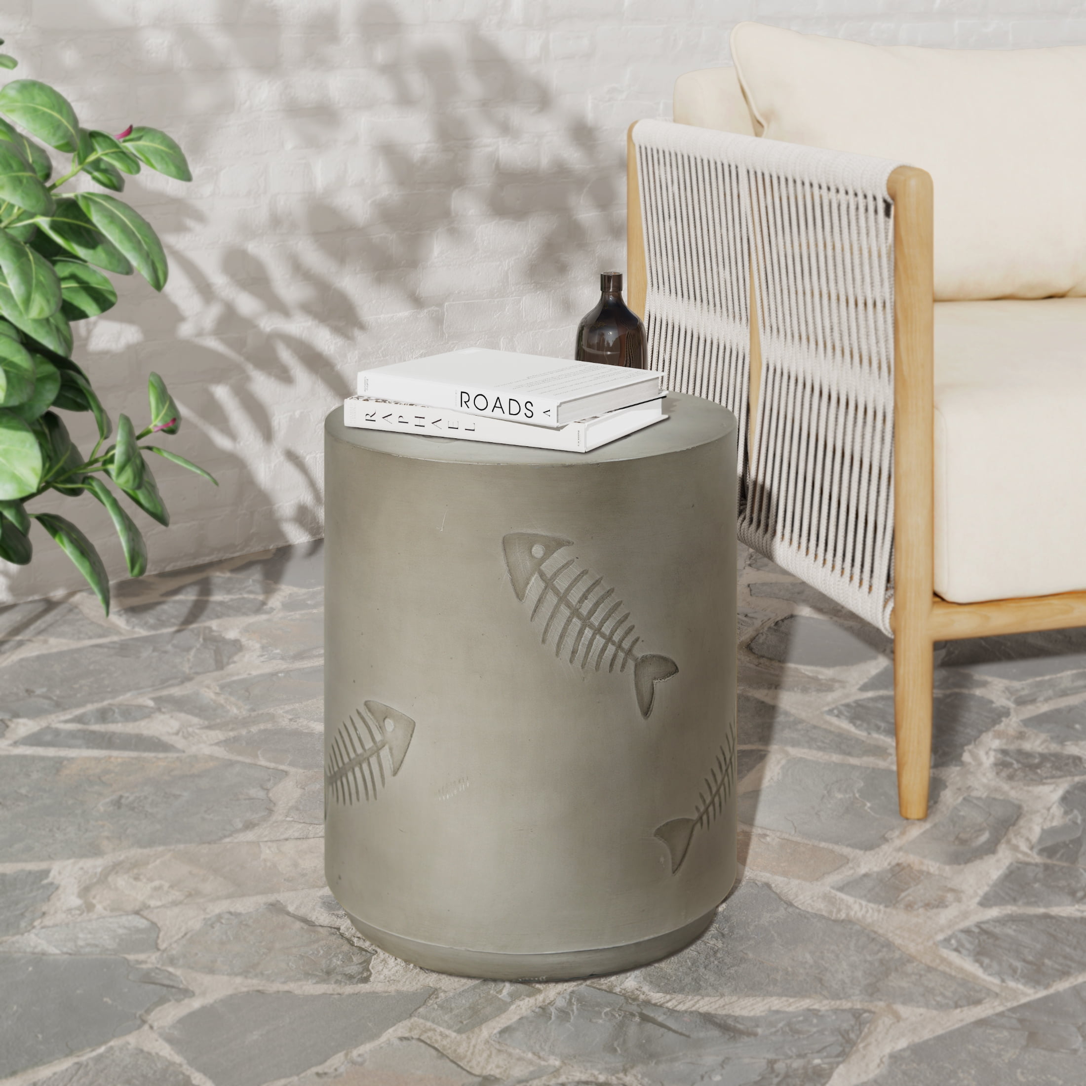 GDF Studio Unique Fish-Inspired MgO Side Table - Walmart.com