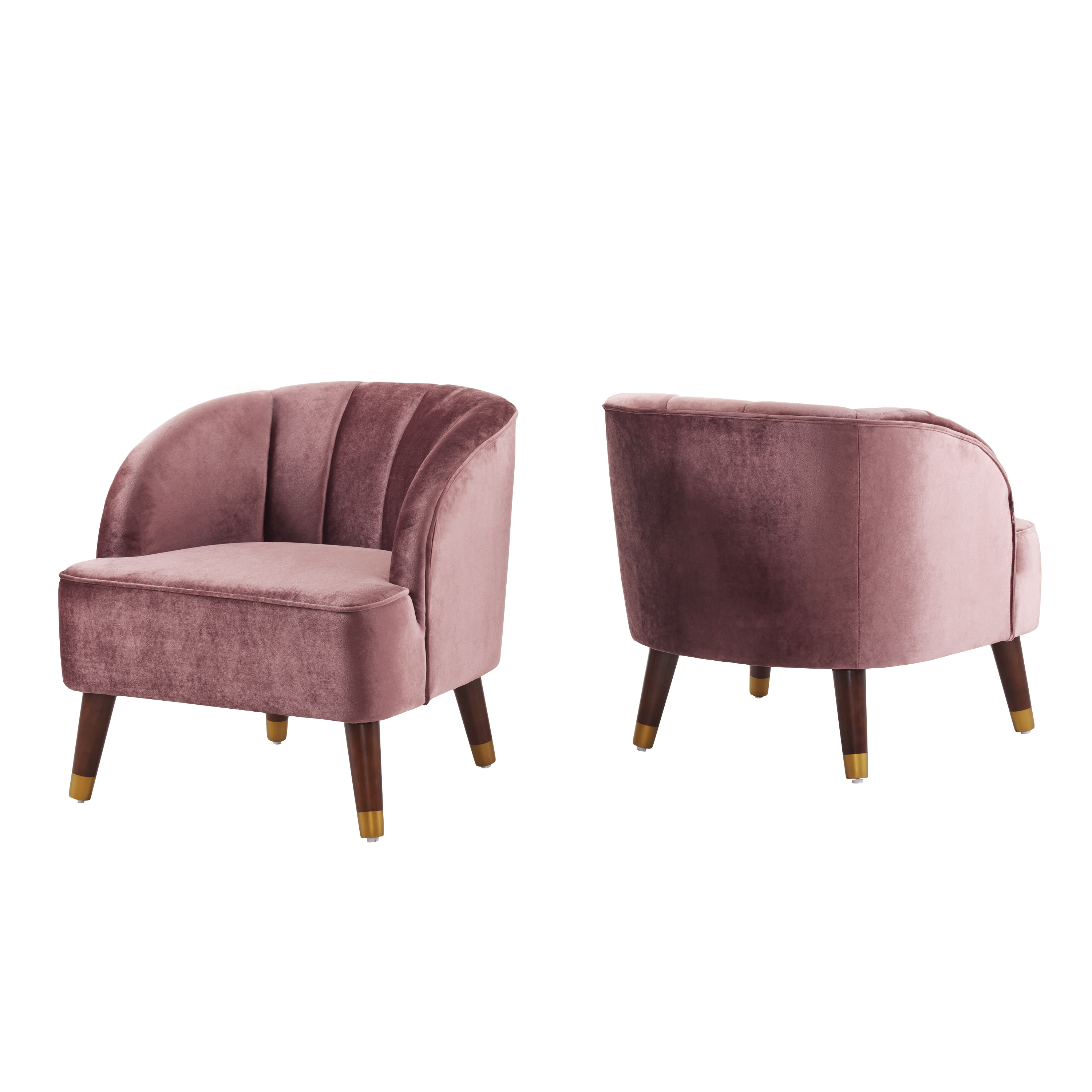 GDF Studio Velvet Blush Modern Barrel Club Chair (2-pack) - Walmart.com