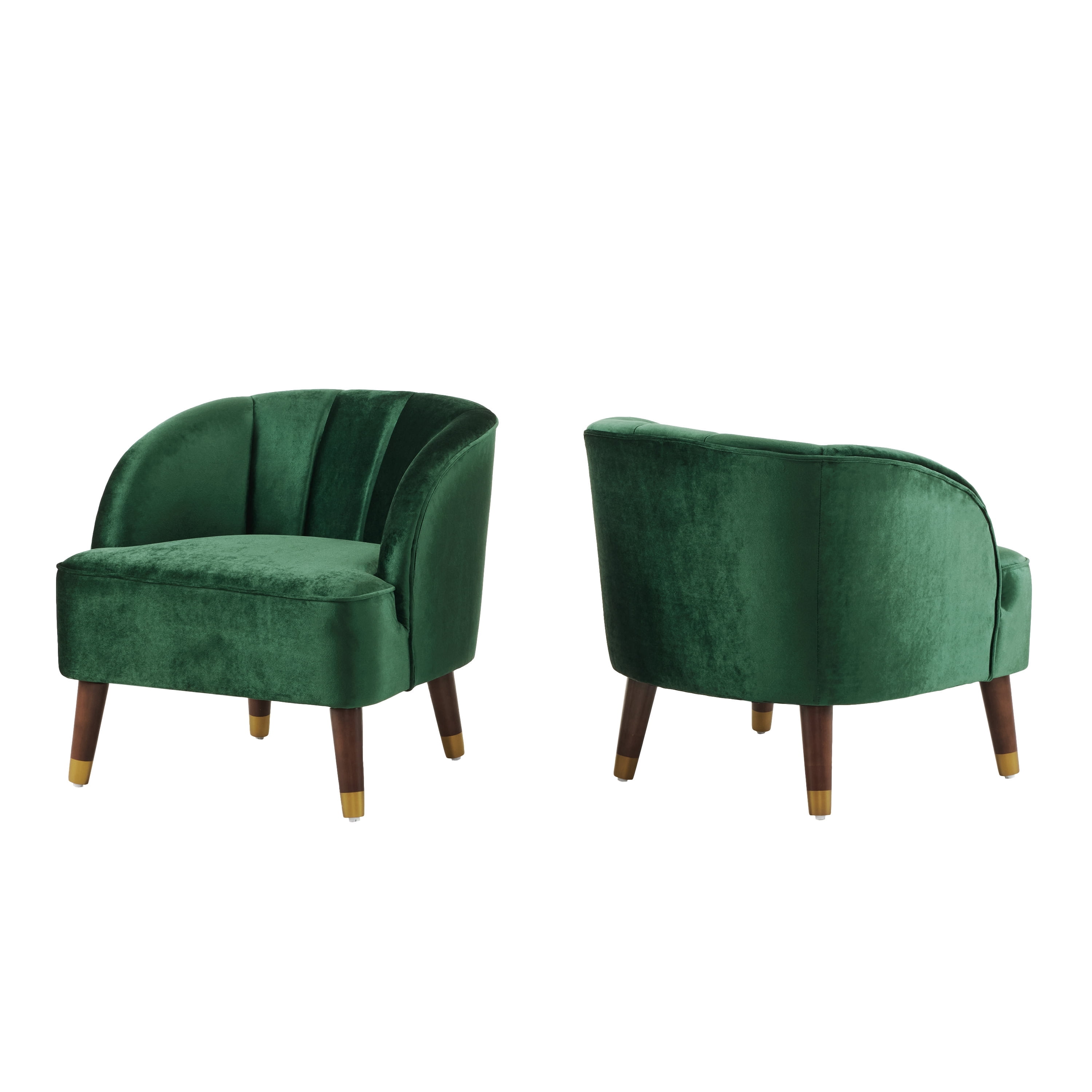GDF Studio Velvet Emerald Modern Barrel Club Chair (2-pack) - Walmart.com