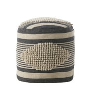 Edgeley Boho Round Pouf in Grey, Natural Woven Braided Jute - Walmart.com