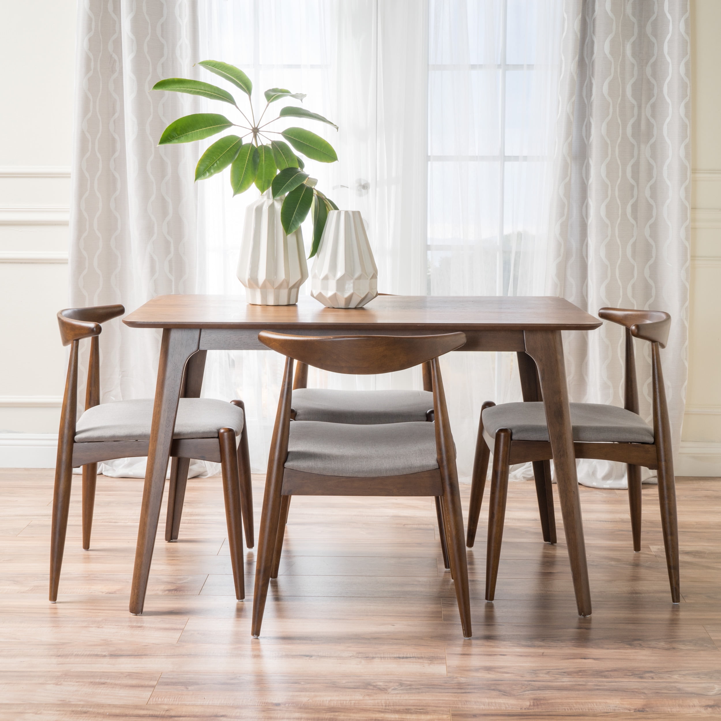 GDF Studio Virgil Indoor Mid Century Modern Fabric Upholstered 5 Piece ...
