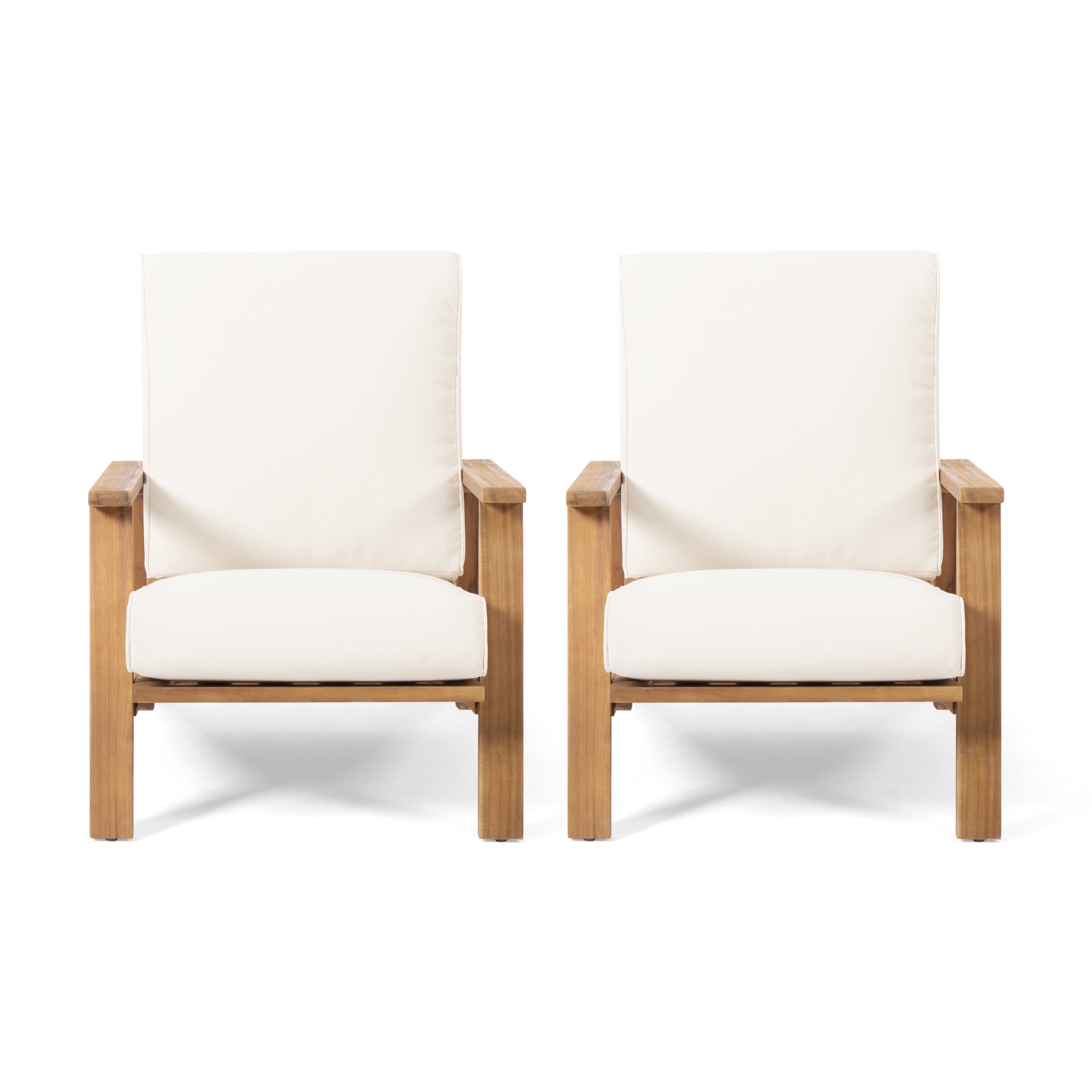 GDF Studio Youssef Natural Acacia Wood Patio Furniture, Outdoor Club ...