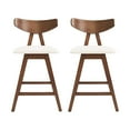 GDF Sunapee Mid Century Modern Wood Counter Stools, Bar Height, Set of ...