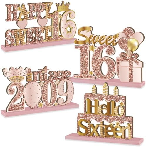 4 Pieces 40th Birthday Decorations Wooden Vintage 1985 Table ...