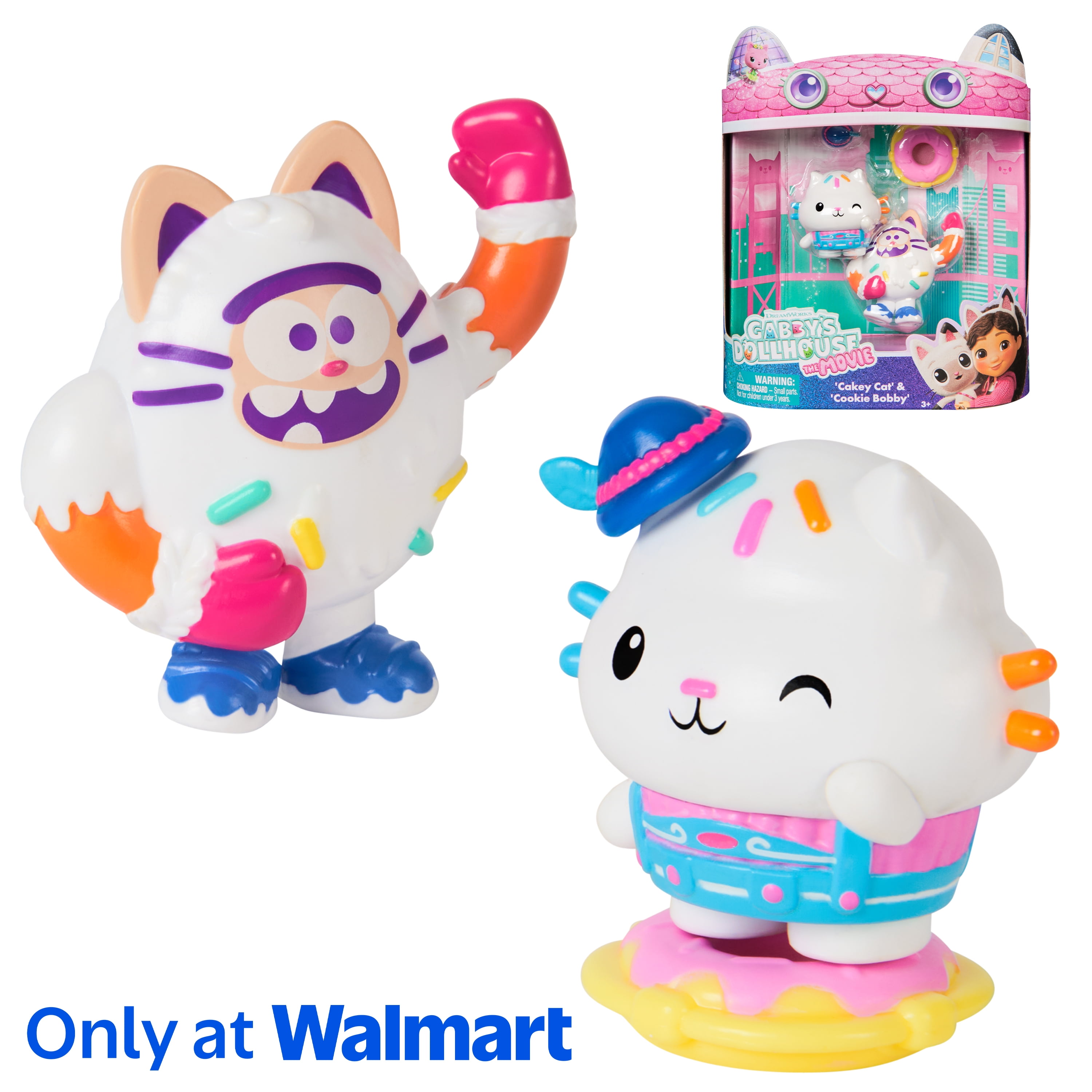 Gabby's Dollhouse: The Movie, Cakey Cat & Cookie Bobby Figures with ...