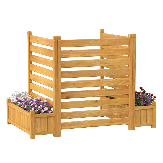GDLF Air Conditioner Fence 3 Panels Outdoor Wood Privacy Screen with ...