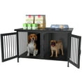 GDLF Large Furniture Style Double Dog Crate with Divider, Heavy-Duty ...