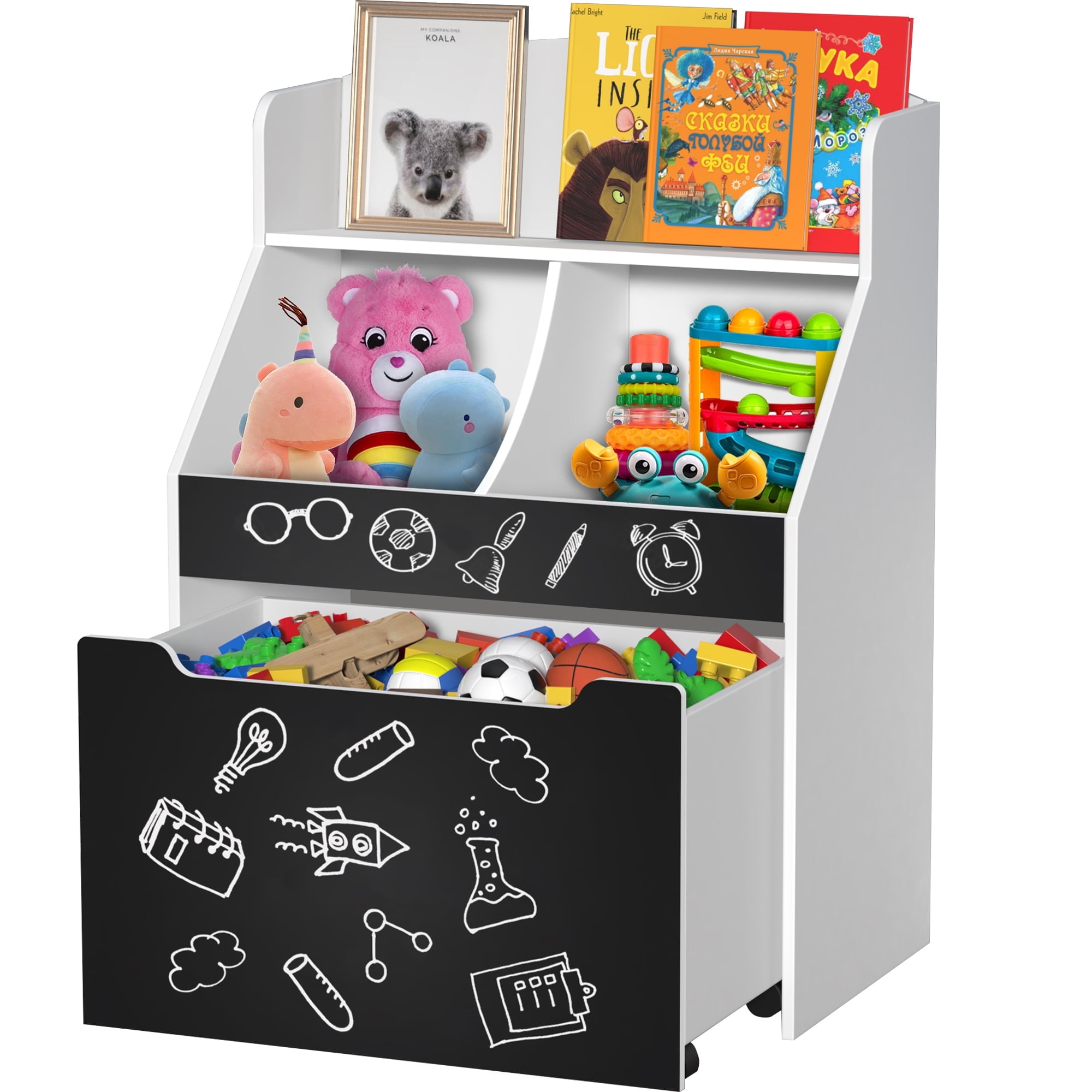GDLF Kids Toy Storage Organizer Toy Box for Girls Boys with Wheels and ...