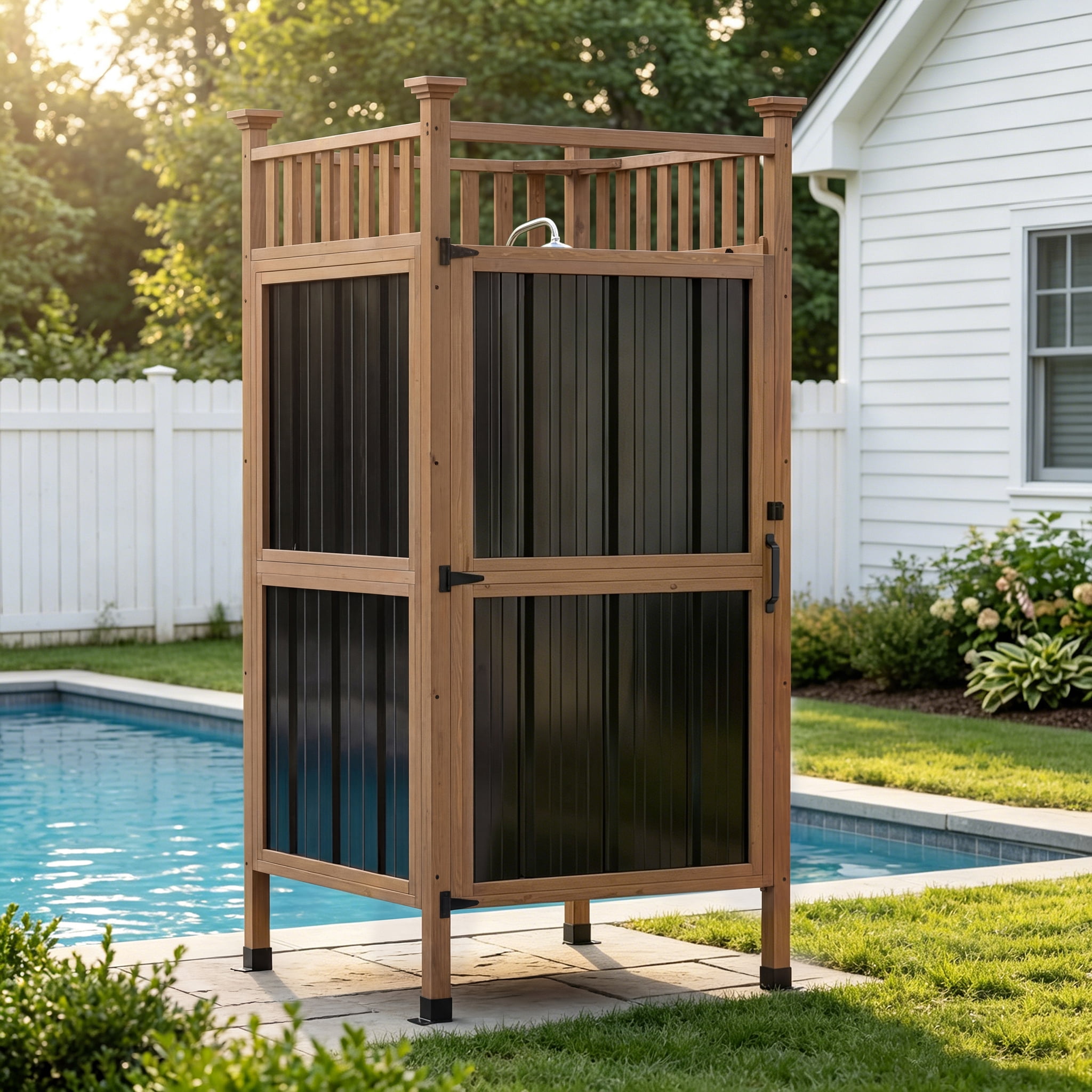 GDLF Outdoor Shower Enclosure with Lockable Door, Privacy Outdoor ...