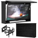 GDLF Outdoor TV Enclosure Solid Wood TV Cover 55 Inch Weatherproof with ...