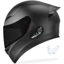 GDM VENOM Bluetooth Motorcycle Helmet Matte Black Full Face Bike Helmet ...