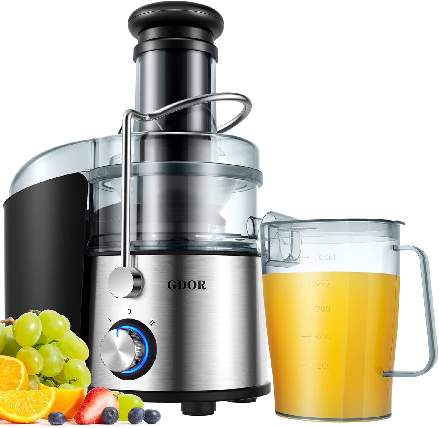 GDOR Powerful 1200W Juicer with Titanium Enhanced Cut Disc, Larger 3 ...