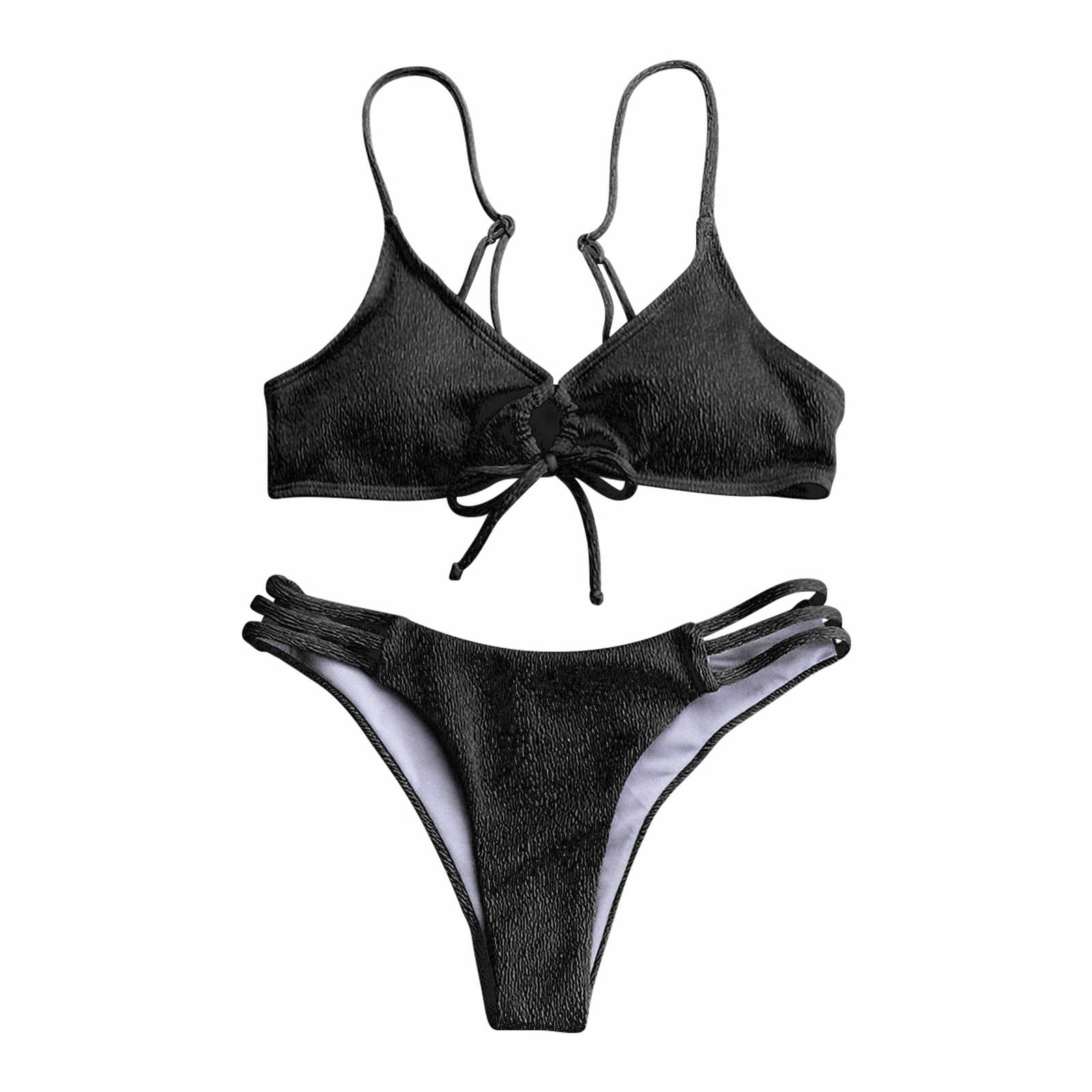 Gdreda Bikini Sets For Women Sexy Women Bikini Set Solid Color Sexy