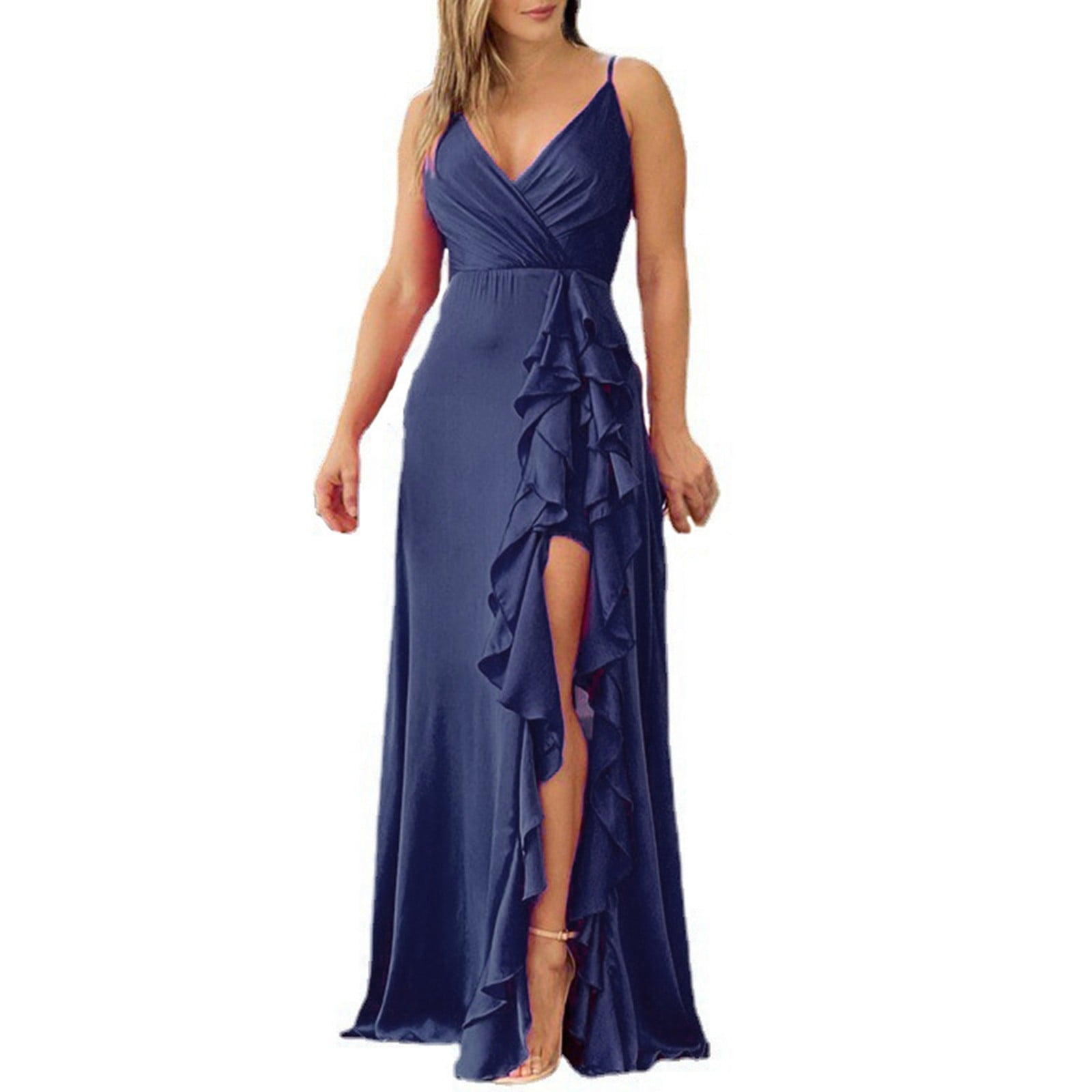 Gdreda Long Formal Dress For Womens Bridesmaid Dress Solid Color