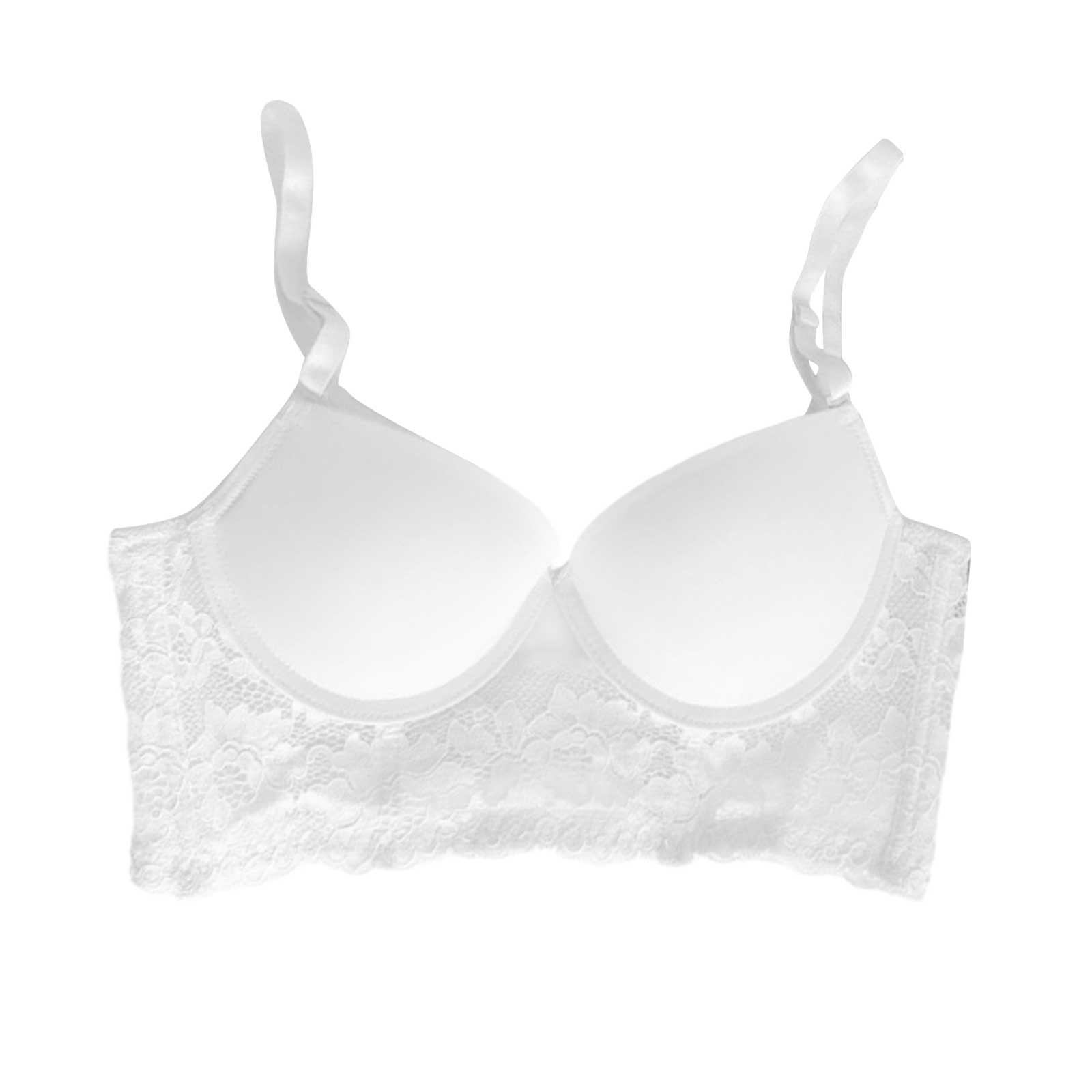 Gdreda Plus Size Bras For Women Womens Sexy Lace Sexy Smooth Deep V Underwear Soft Satin