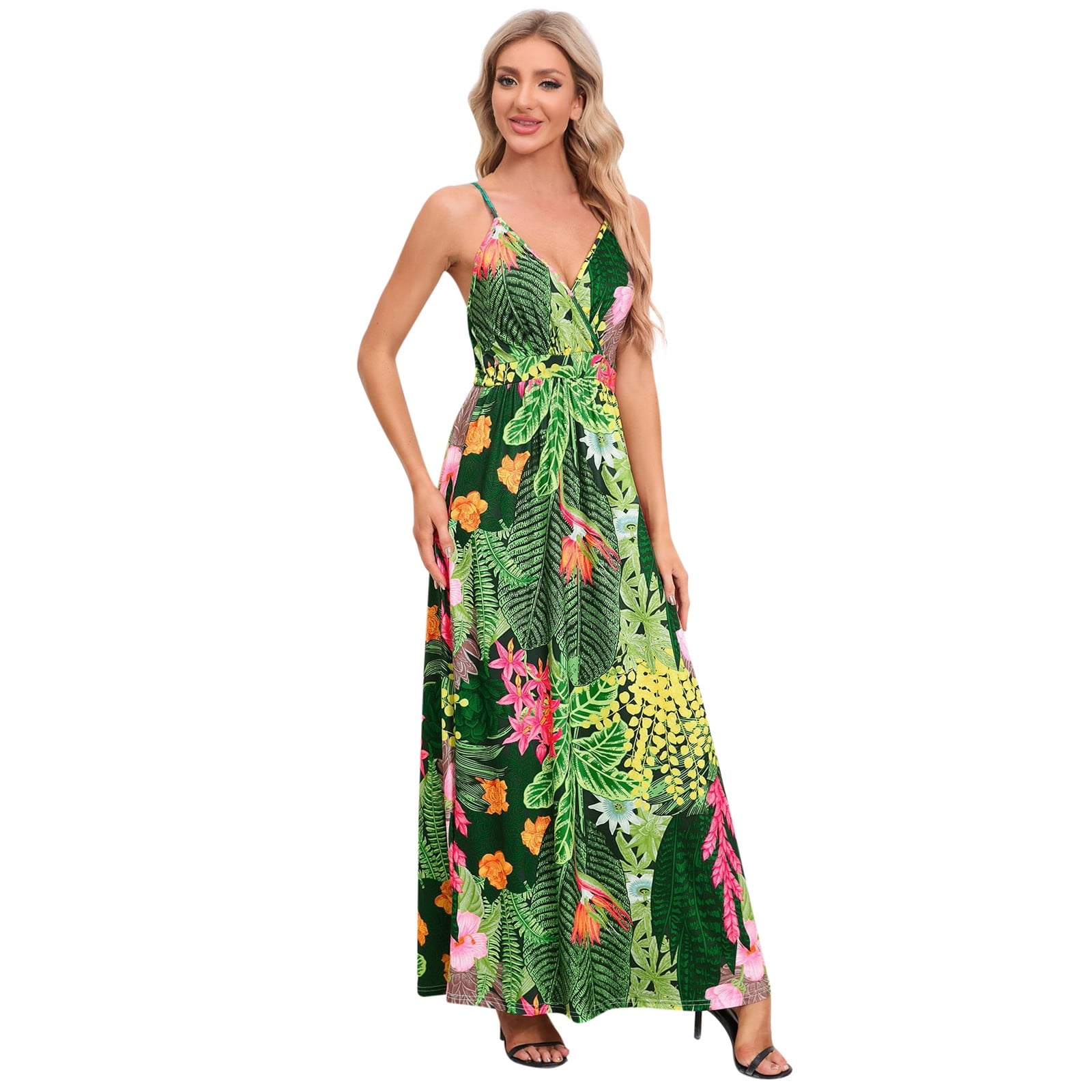 Gdreda Plus Size Summer Dress Ladies Fashion Sexy Holiday Style Print V
