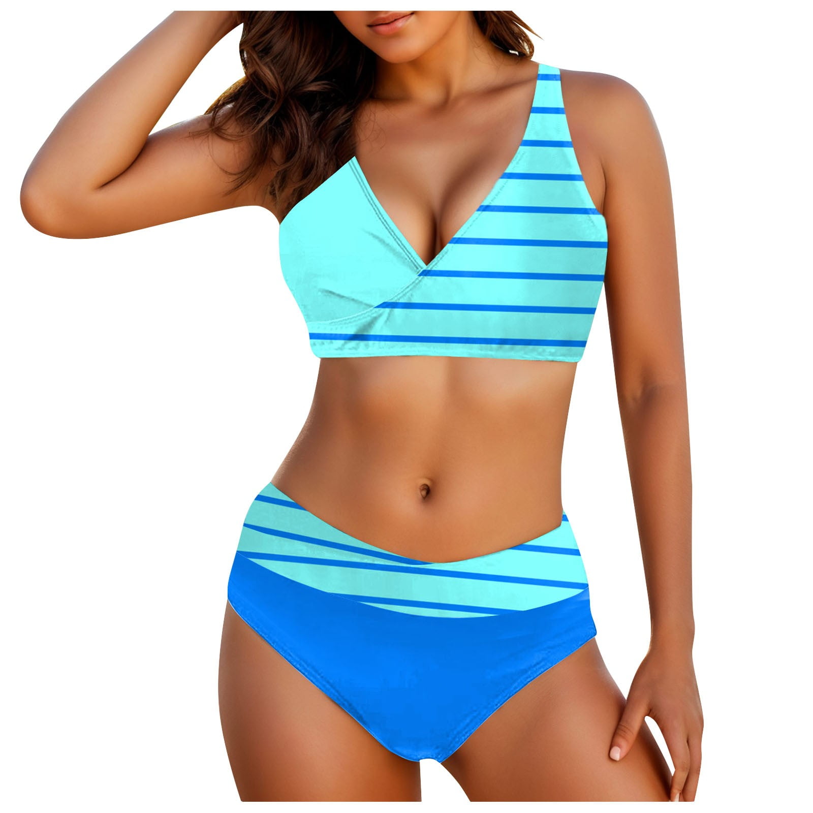 Gdreda Plus Size Swimsuits For Women 2024 Women High Waisted Bikini