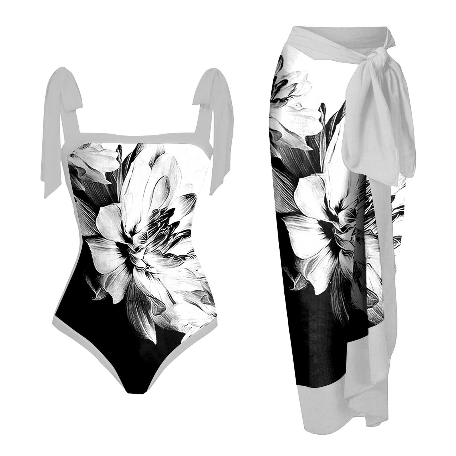 Gdreda Plus Size Swimsuits For Women 2024 Women Vintage Colorblock