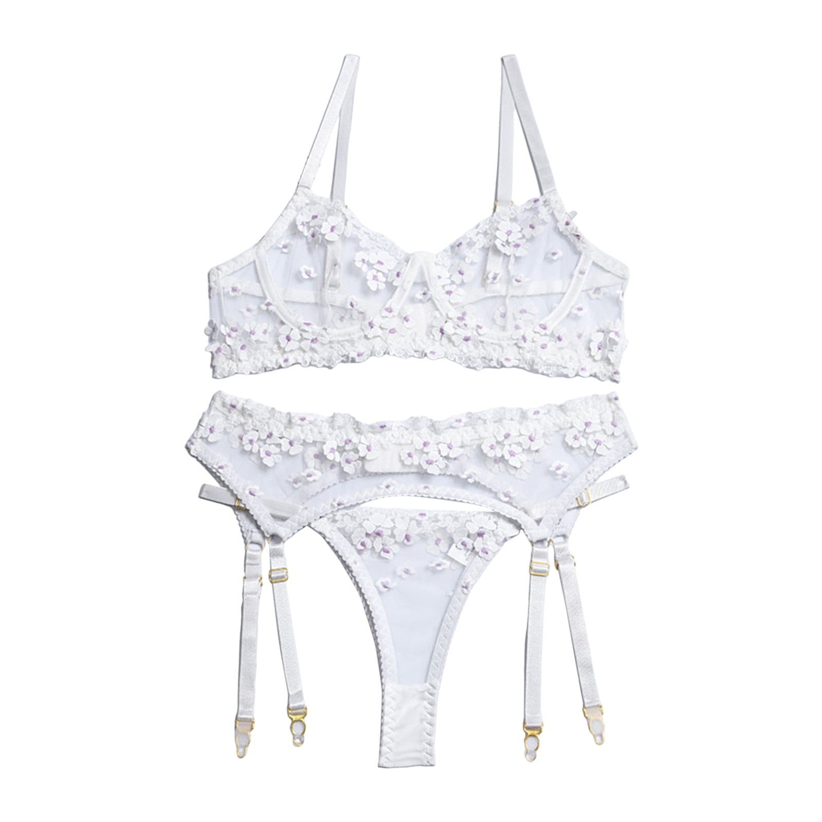 Gdreda Sexy Plus Size Lingerie Plus Size Lingerie Set For Women Sexy Lace Halter Bralette High