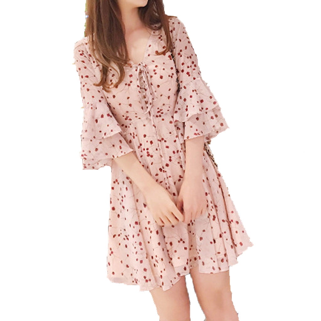 GDREDA Summer Dress Fashion Women Floral Vintage Short Beach Holiday ...