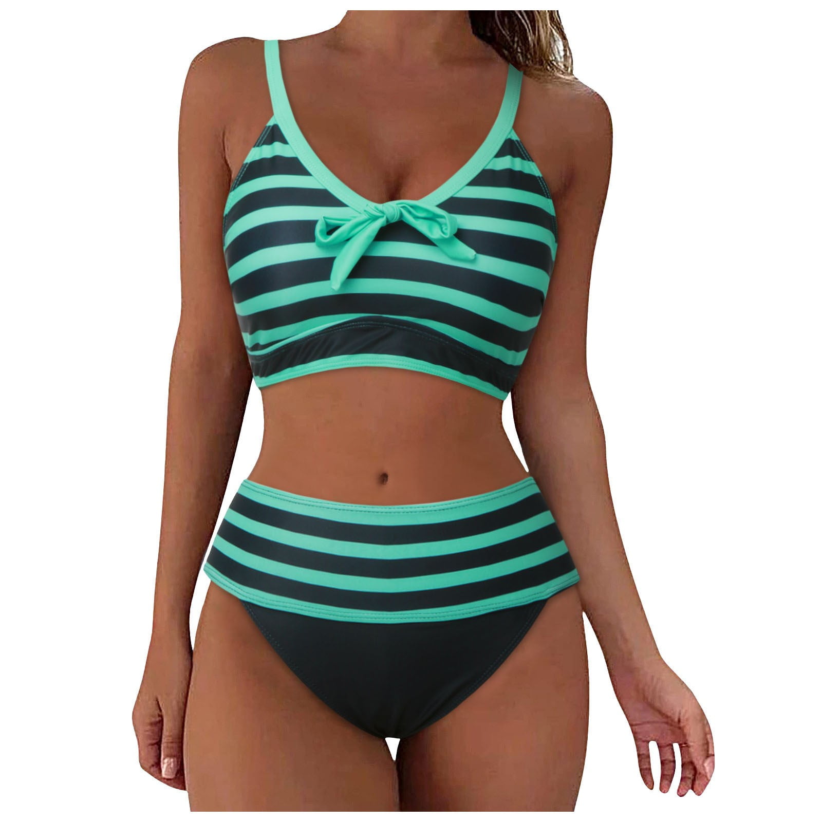 Gdreda Woman Bathing Suits 2024 New Womens High Waist Bikini Color