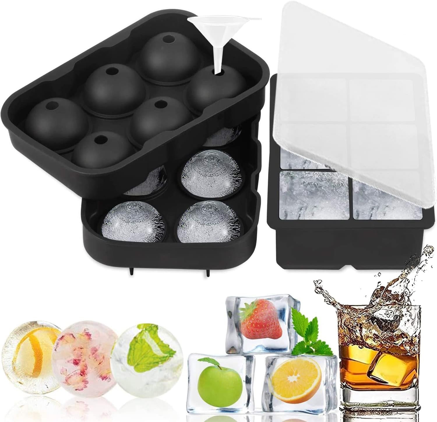 GDRHVFD | 2 different types of covered ice cube molds, food grade ...