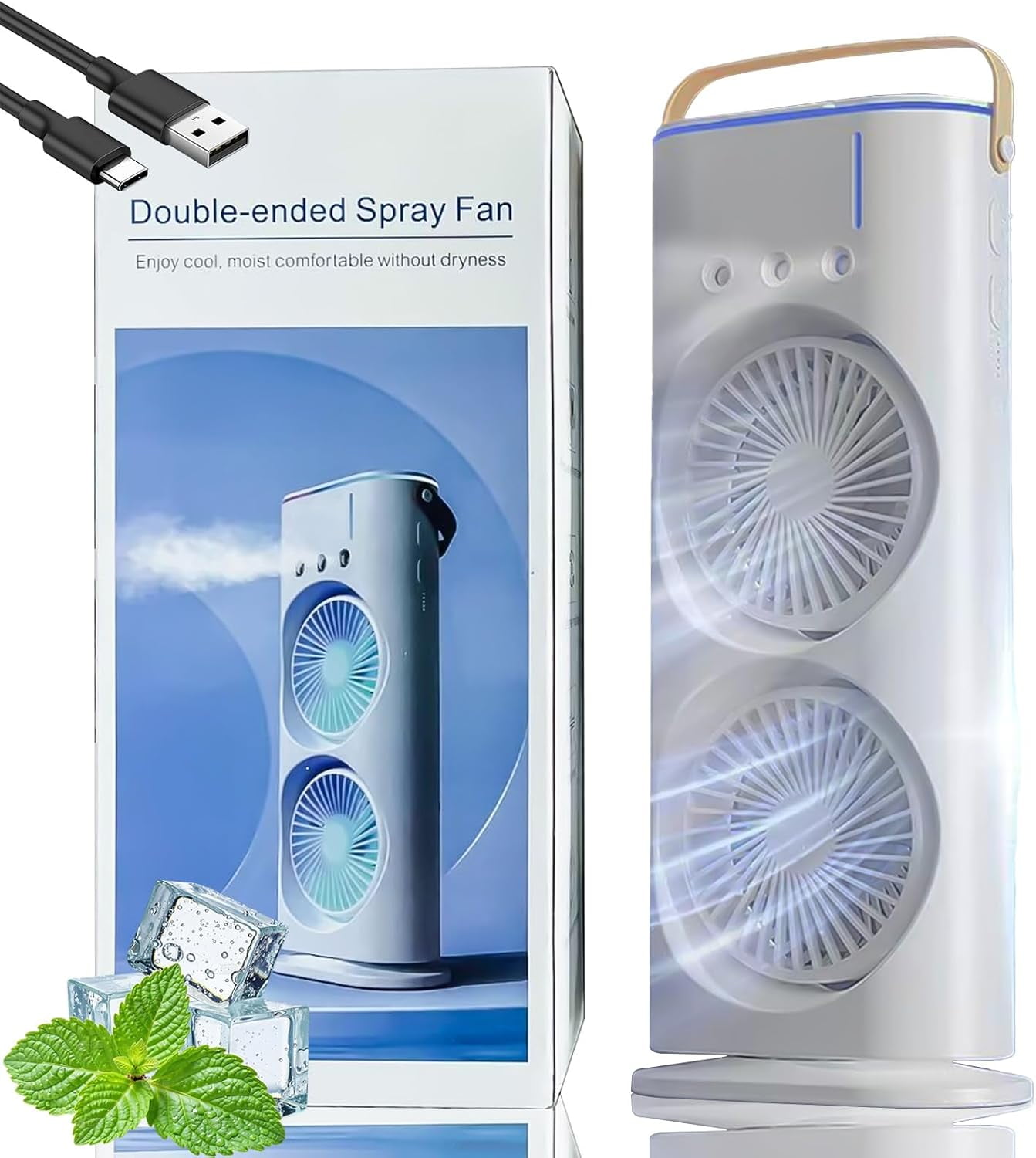 GDSAFS Bullseyeair Portable Double Fan, 2025 New Portable Personal ...