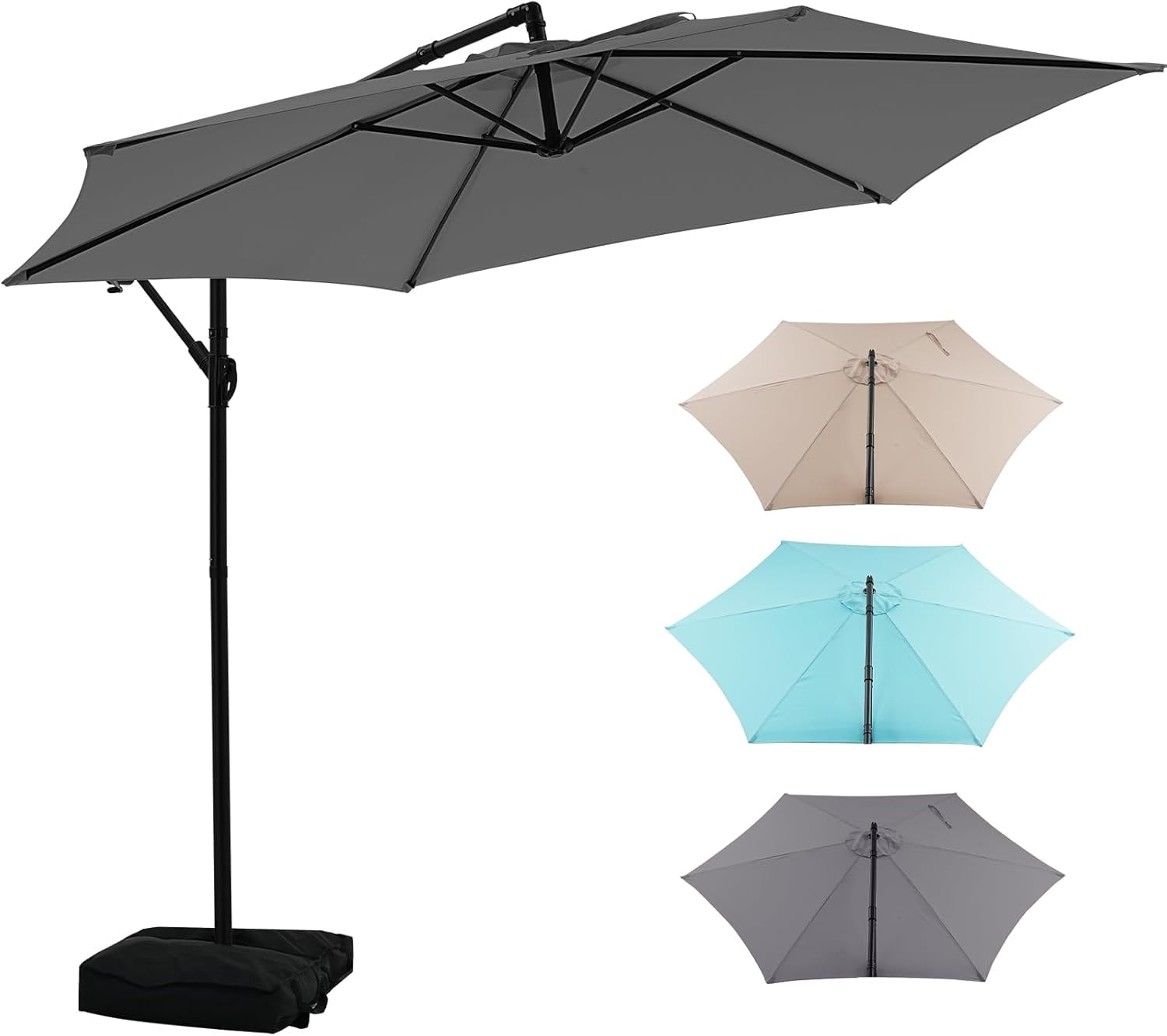 GDY 10 ft Cantilever Offset Outdoor Patio Umbrella, with Cross Base and ...