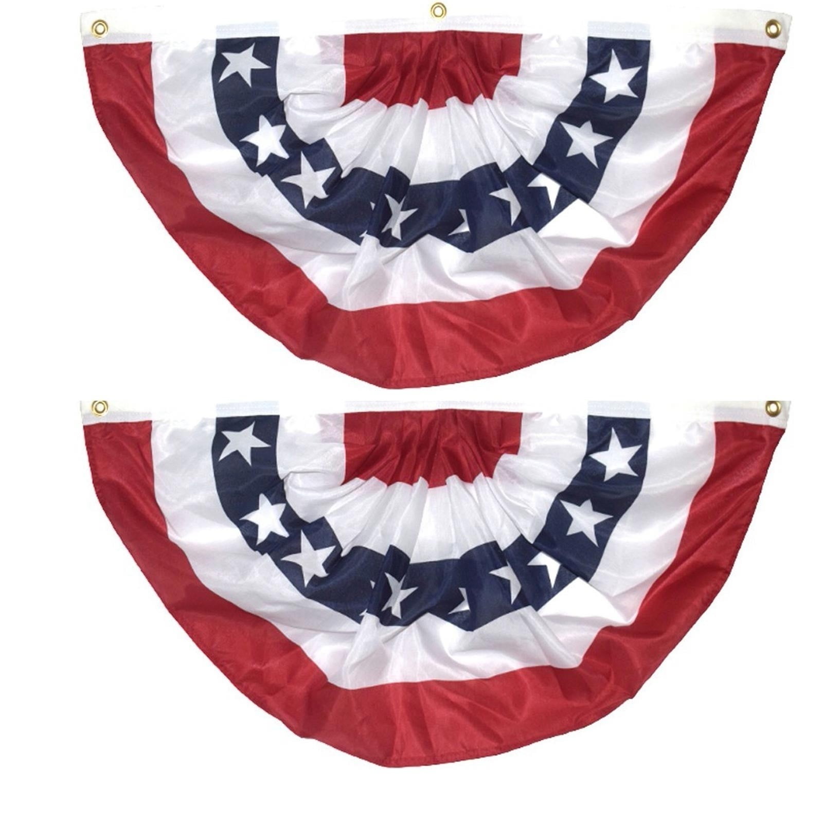 Gdfun 2pcs American Pleated Fan Flag Usa Patriotic Half Fan Bunting