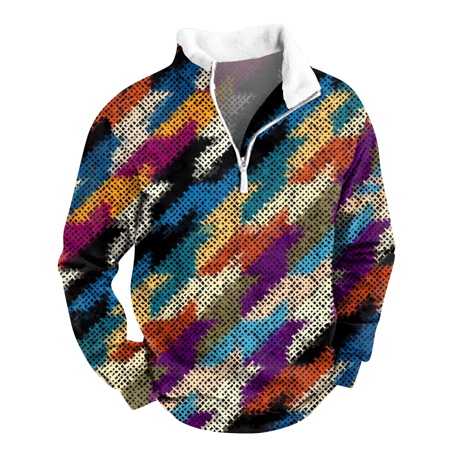 GDfun Men's Zip Up Polo Shirts Spring and Autumn POLO Shirt Arm Zipper ...