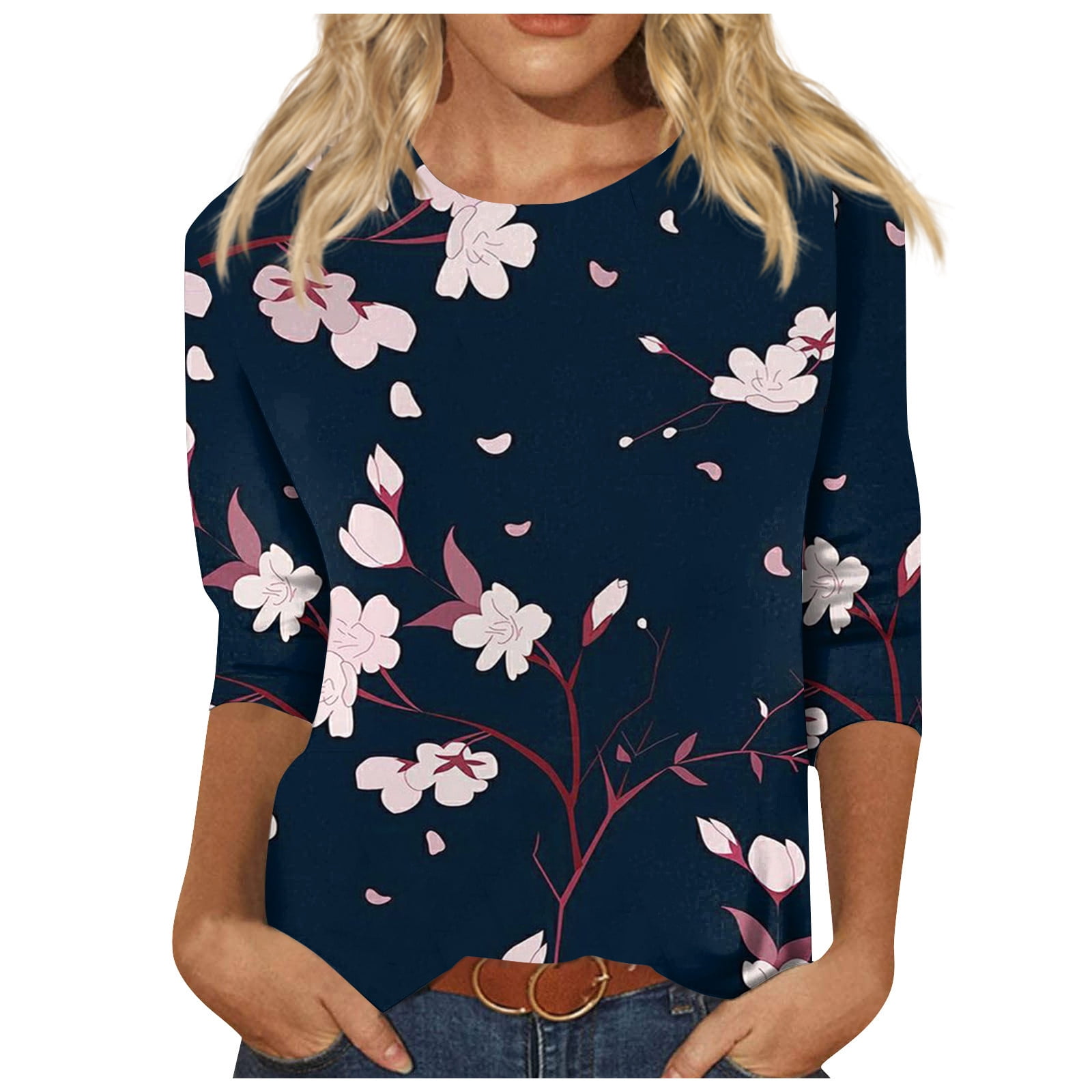 GDfun Women's Fall Tunic Tops Fashion Trendy Round Neck Sweater Top ...