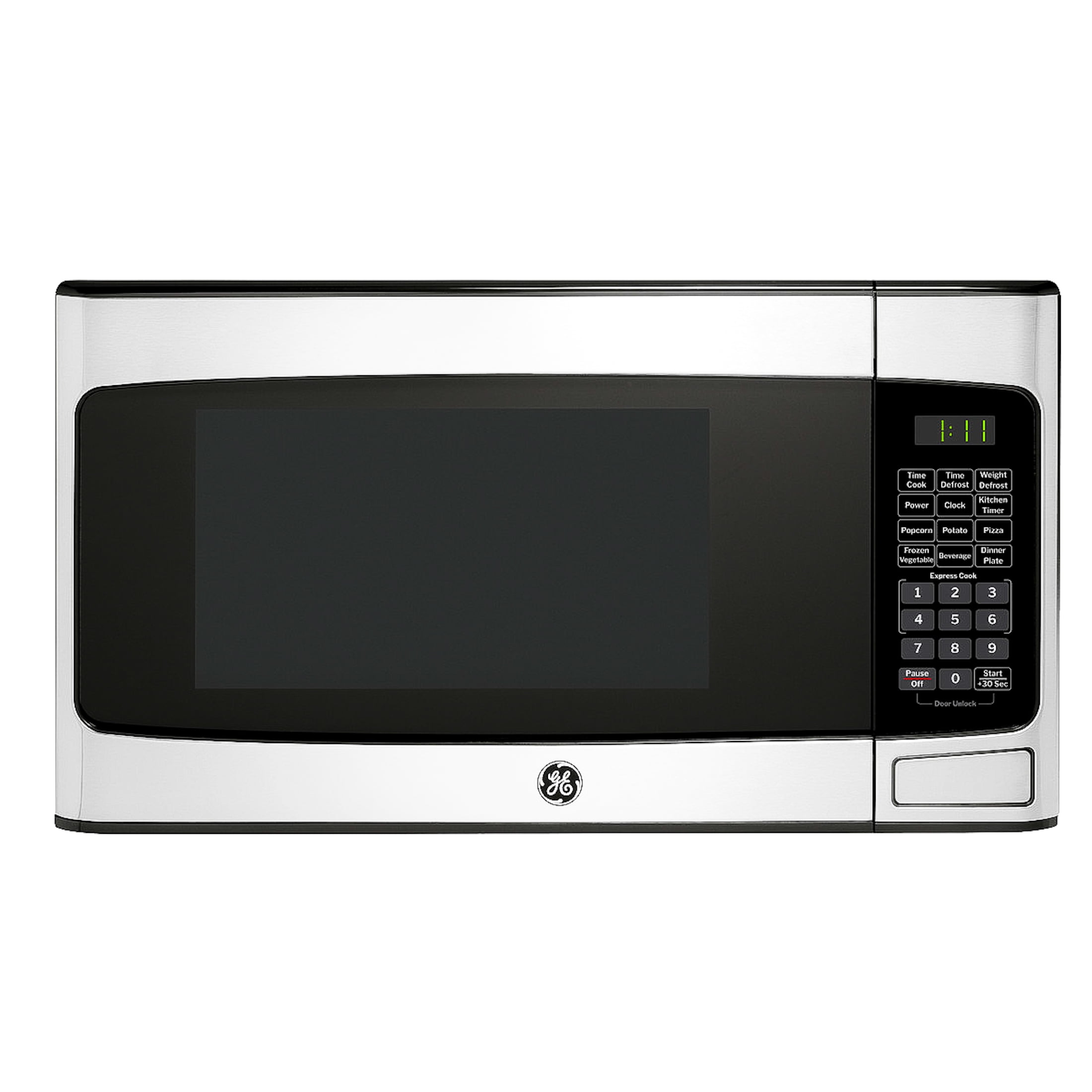 GE 1.1 Cu Ft Countertop Microwave Oven, 950W, Stainless Steel, One ...