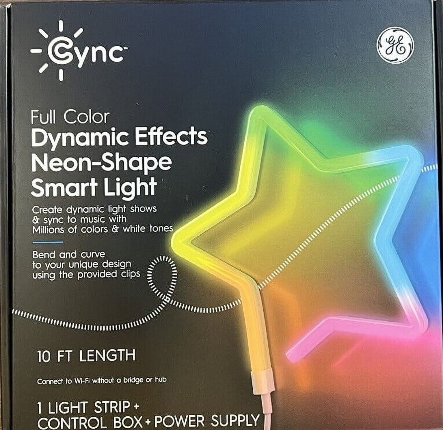 GE 10' Cync Dynamic Effects Neon Shaped Smart Light Indoor Light Strip ...