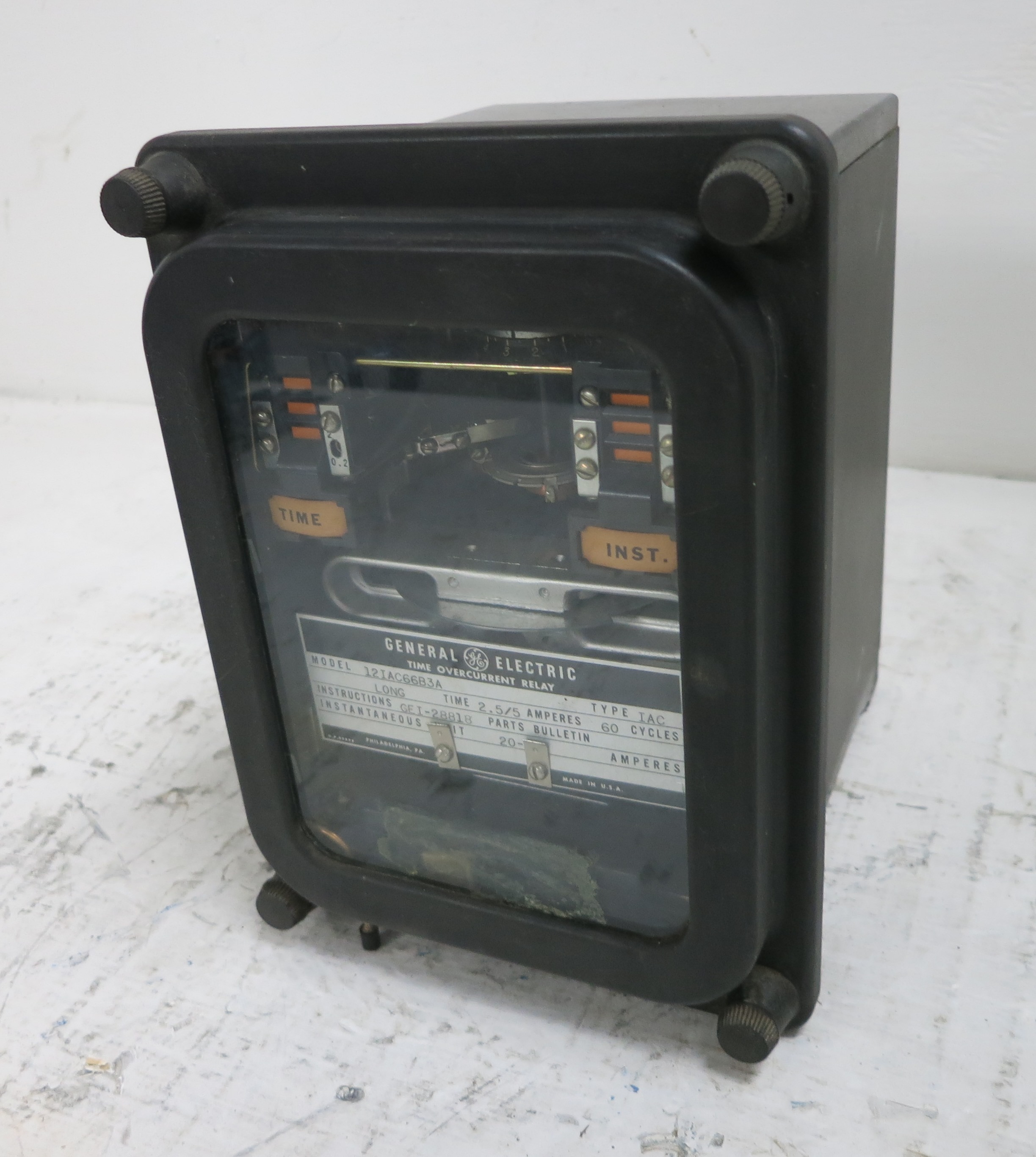 GE 12IAC66B3A Time Overcurrent Relay Type IAC 2.5/5 Amp General ...