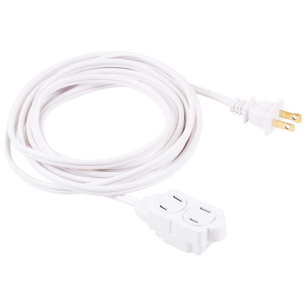 GE 15ft. 3-Outlet Polarized Extension Cord, White – 51962 - Walmart.com