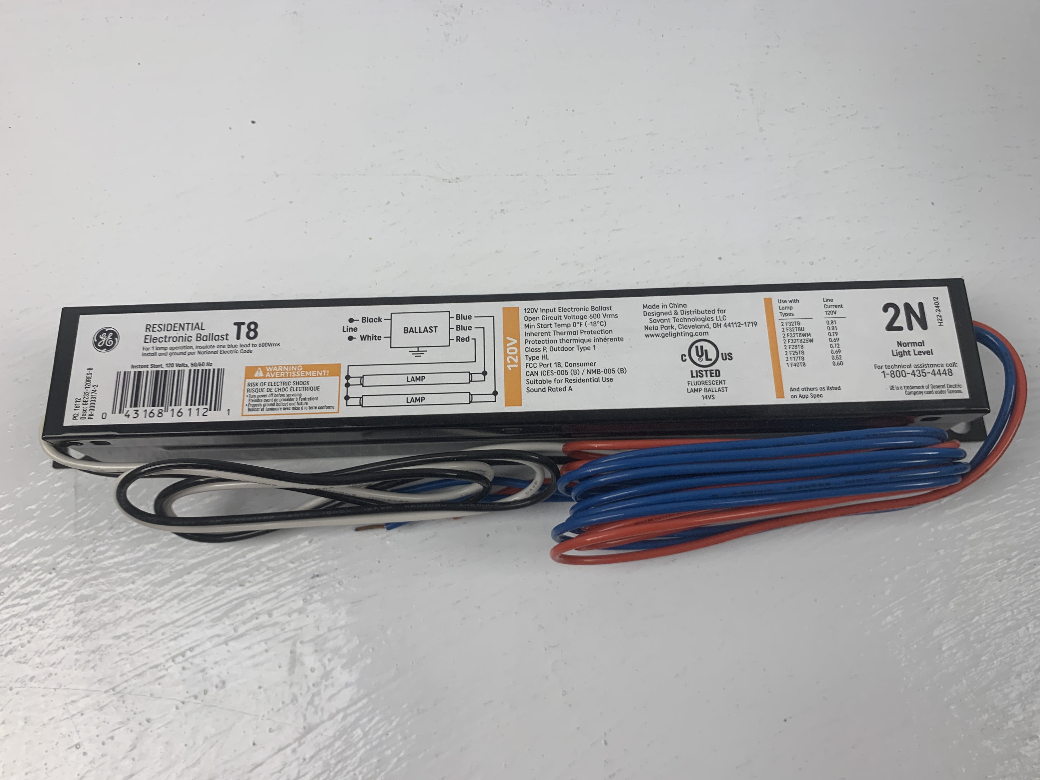 GE 16112 Proline Residential Electronic Ballast GE232-120RES-B Instant ...