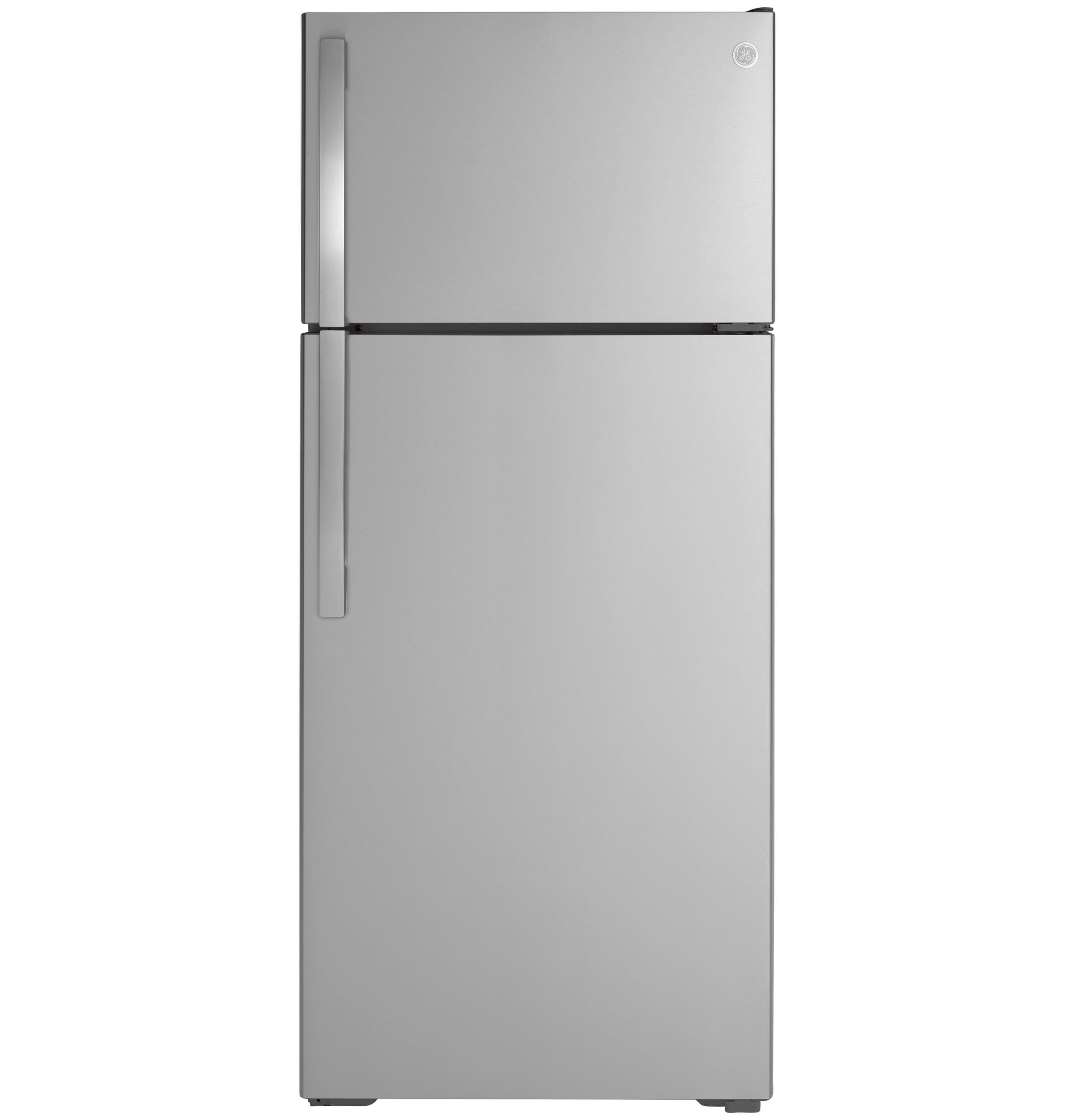 GE 18 Cubic Feet Top Mount Refrigerator, Energy Star, Stainless Steel ...