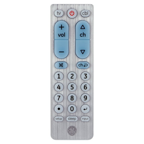 GE 2-Device Big Button Universal TV Remote Control in Silver, 69882 ...
