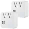 GE 2-Outlet, 2-USB Surge Protector Wall Tap, 2pk - 48661 - Walmart.com