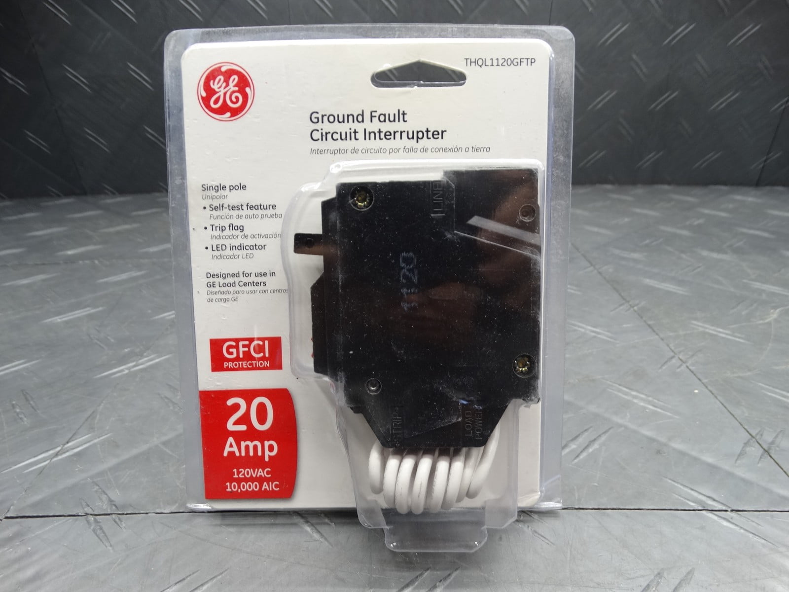 GE 20 Amp 1-Pole Ground Fault Breaker with Self-Test THQL1120GFTP ...