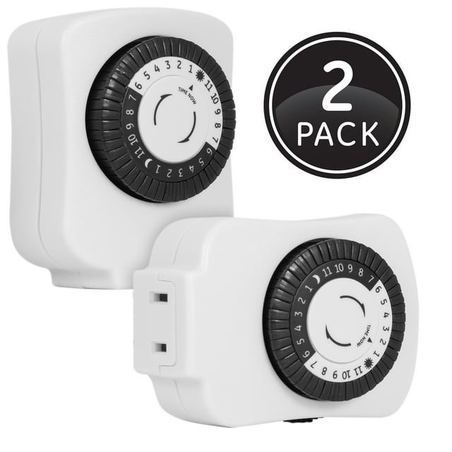 GE 24-Hour Basic Indoor Plug-In Mechanical Timers, 2-pack, 15417 ...